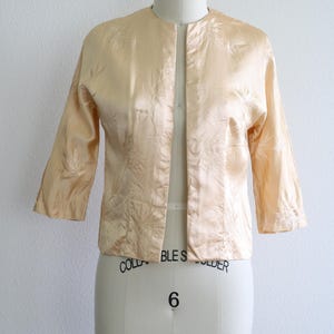 Vintage Evening Formal Jacket Gold Satin Cropped for a Wedding Bridal ...