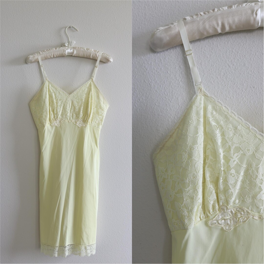 Vintage Yellow Slip Colored Slip Full Slip Nightgown Lingerie Bridal - Etsy