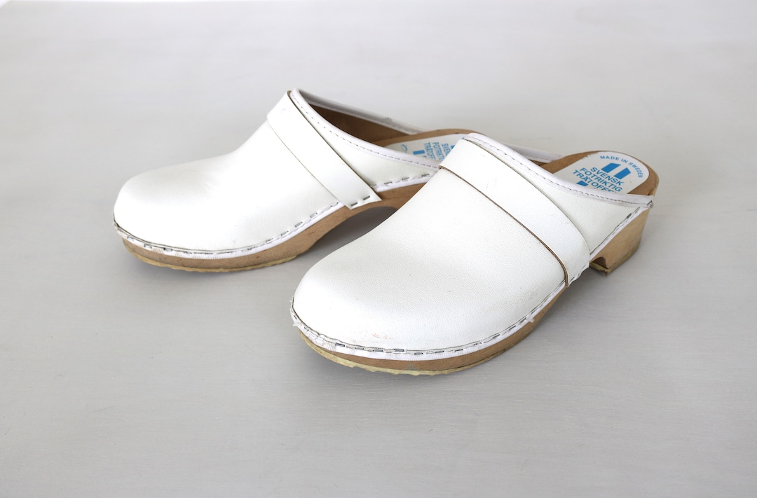 Vintage Clogs 1970s Swedish Clogs White Svensk Fotriktig Tratoffel ...