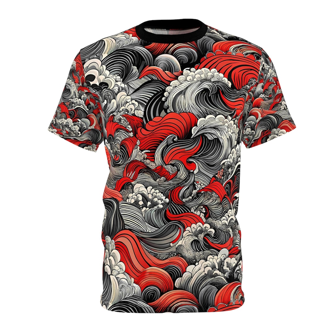 Japanese Wave Art T-shirt, Ocean Wave Graphic Tee, Unisex Streetwear ...