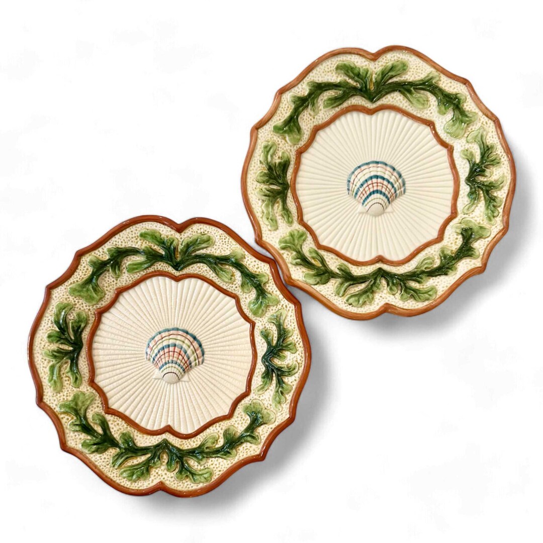 Fitz & Floyd Oyster Shell Canapé Plates From the Fish Market Collection ...