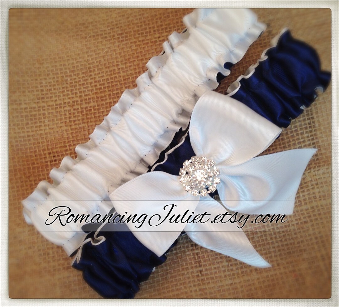 Simple Satin Deluxe Dual Color Bridal Garter Set With - Etsy