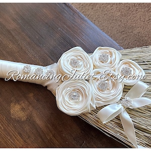 Timeless Elegance Wedding Jump Broom With Vibrant Crystal Accents and ...