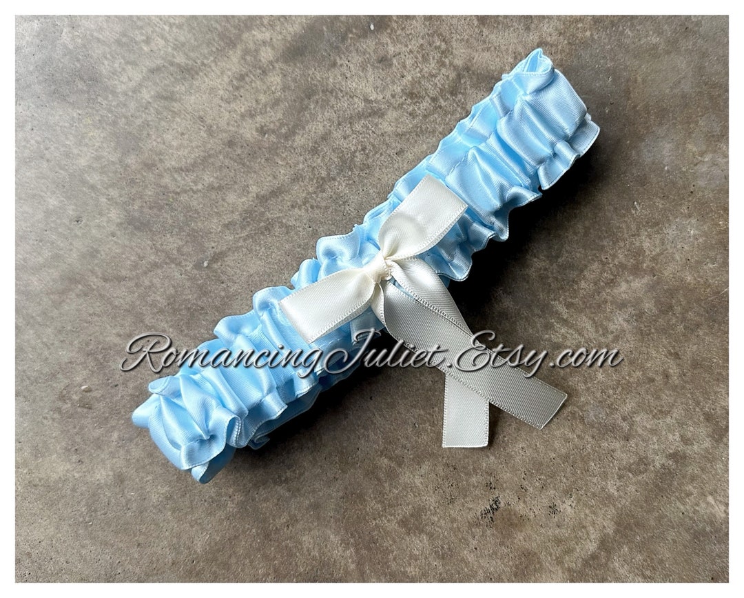 Luxe Bridal Garter..custom Colors Available..shown in Light Blue/ivory ...