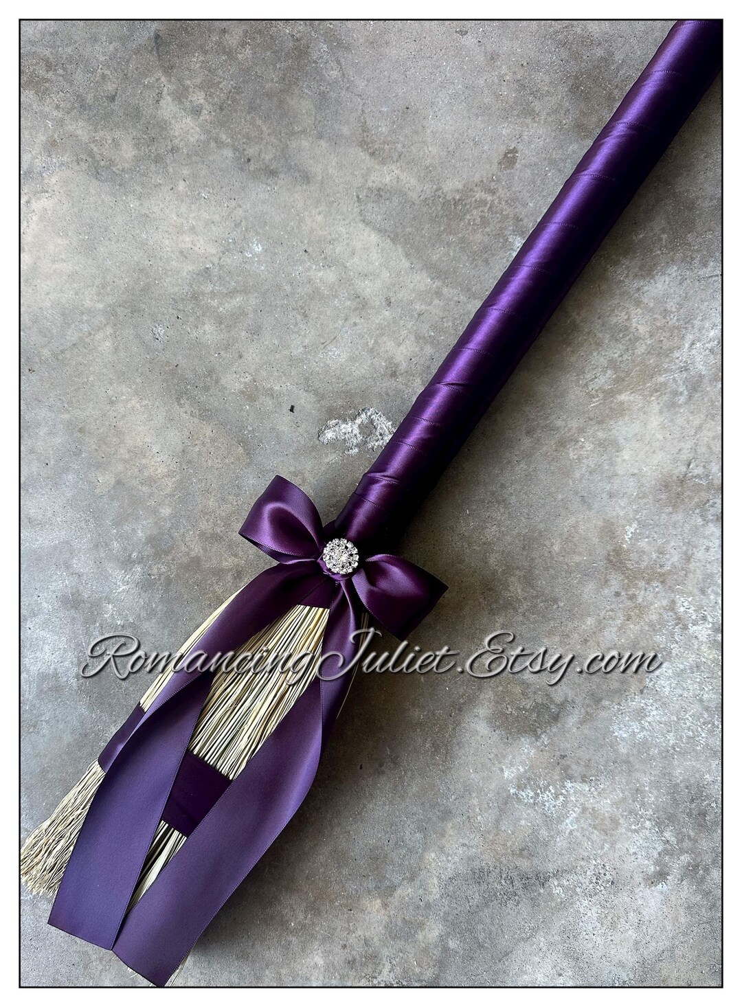 Classic Jump Broom Made .. You Choose the Colors ..shown in All Plum ...