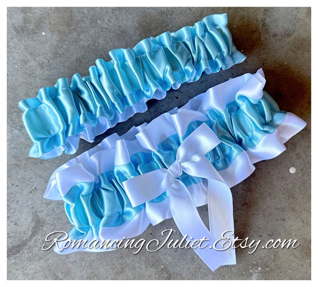 The Classic Chic Leg Garter SET in White/light Blue - Etsy