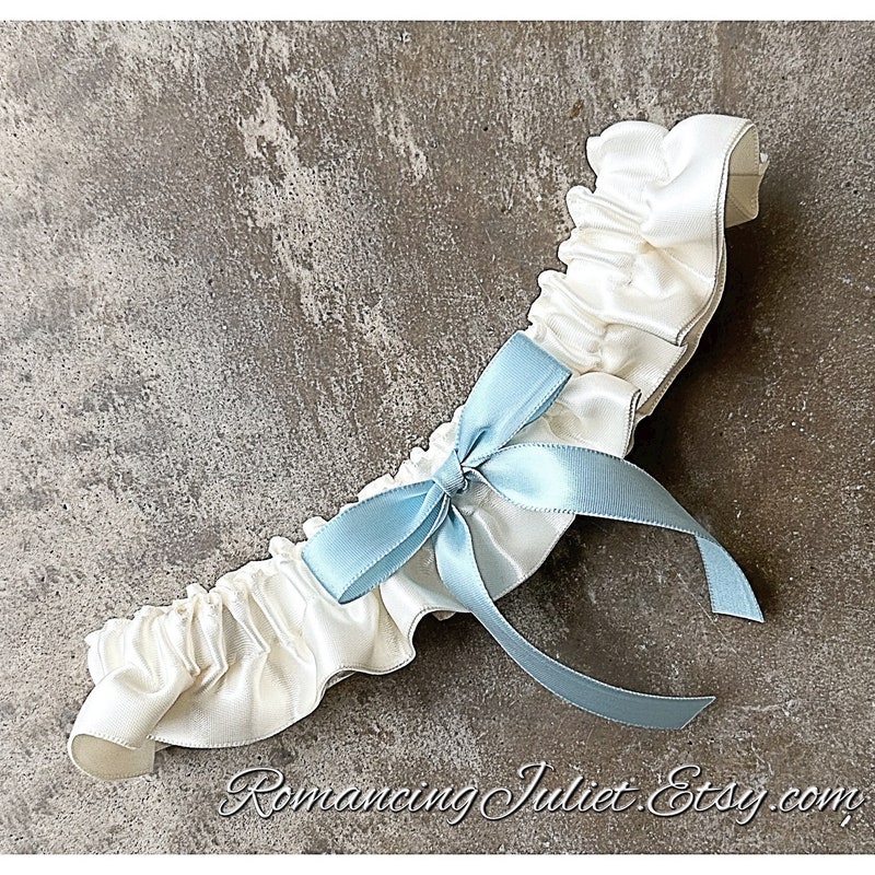 Garters With Blue Bow - Etsy