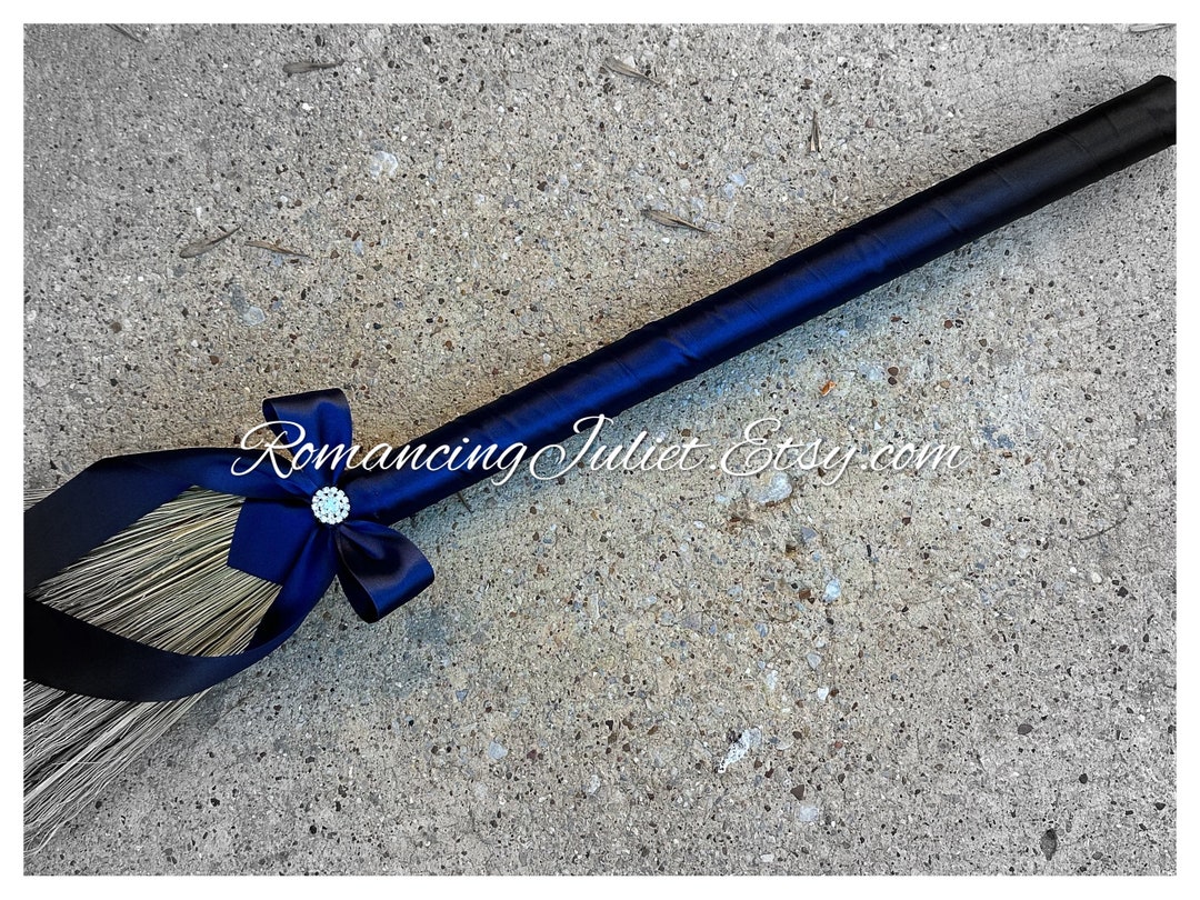 Classic Jump Broom Made .. You Choose the Colors ..shown in All Navy ...