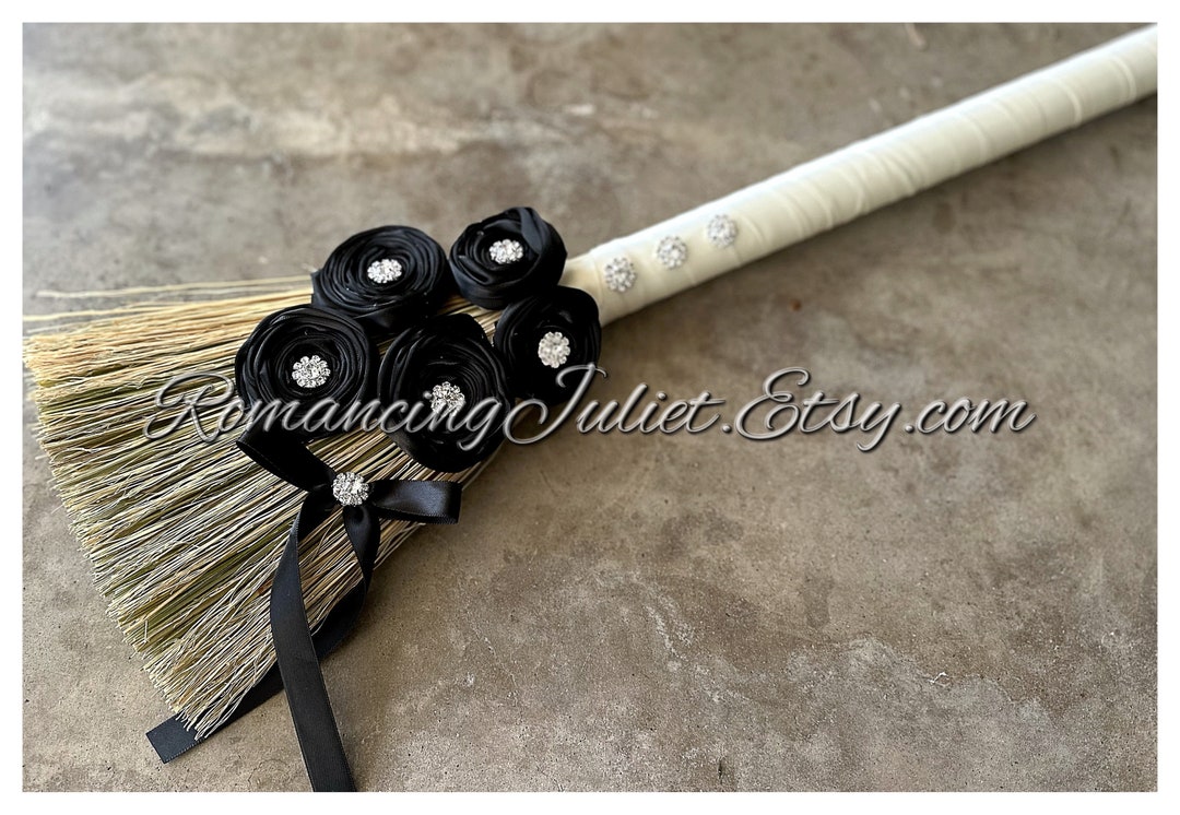 Timeless Elegance Wedding Broom With Vibrant Crystal Accents and ...