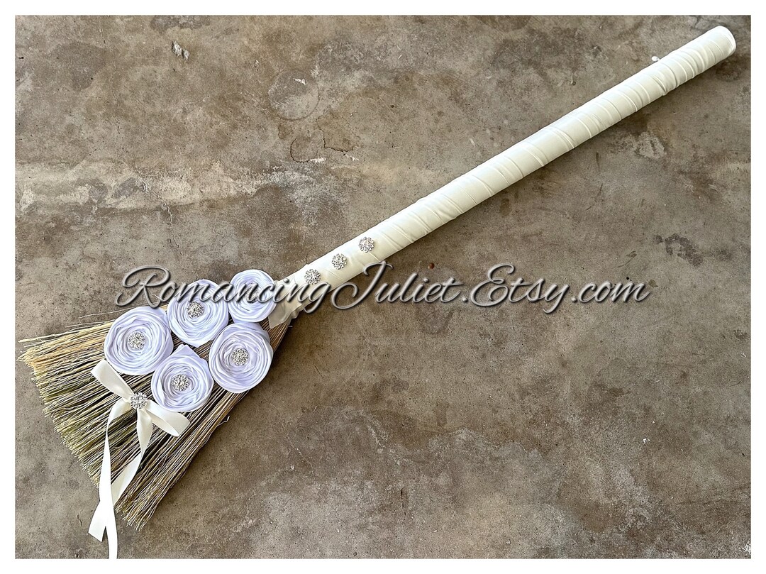 Timeless Elegance Wedding Broom With Vibrant Crystal Accents and ...