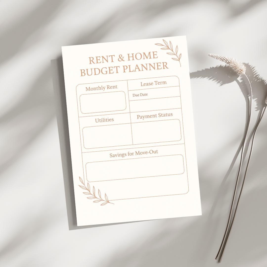 Minimalist Home Budget Planner | Rent & Expense Tracker (PDF) - Etsy