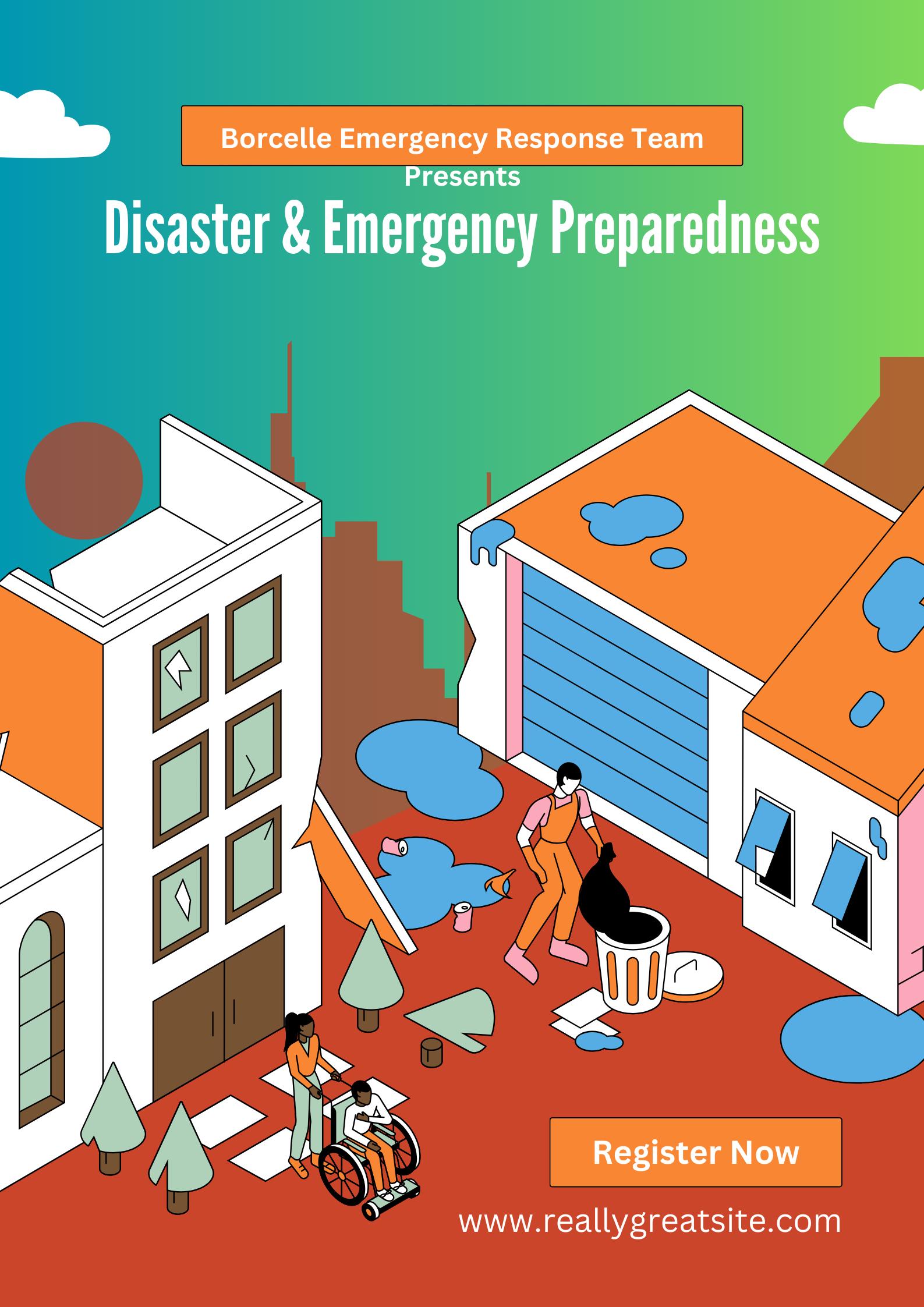 Red Illustration Disaster and Emergency Preparedness Poster |emergency ...