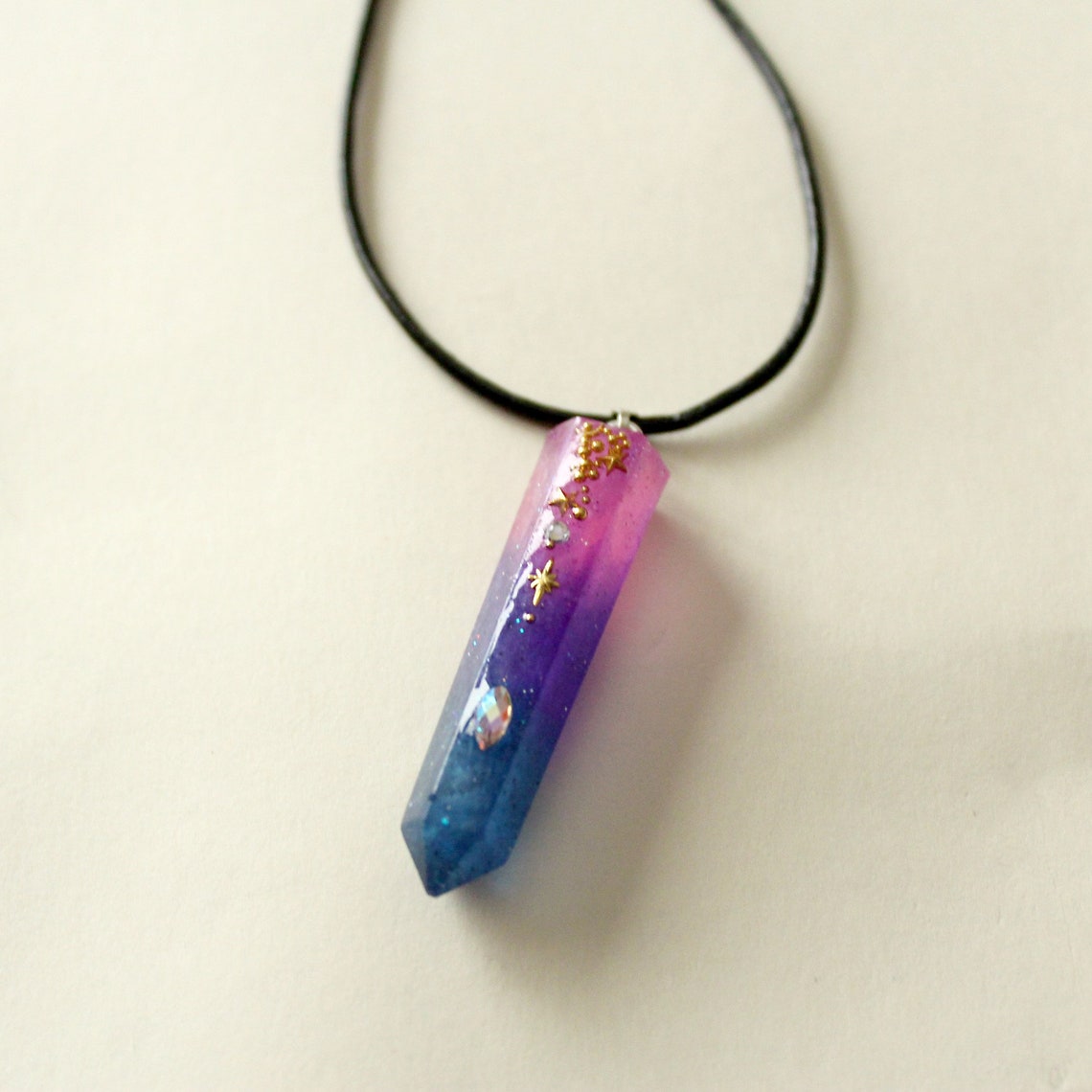 Bi Flag Resin Crystal Pendants lgbtq pride colours soft | Etsy