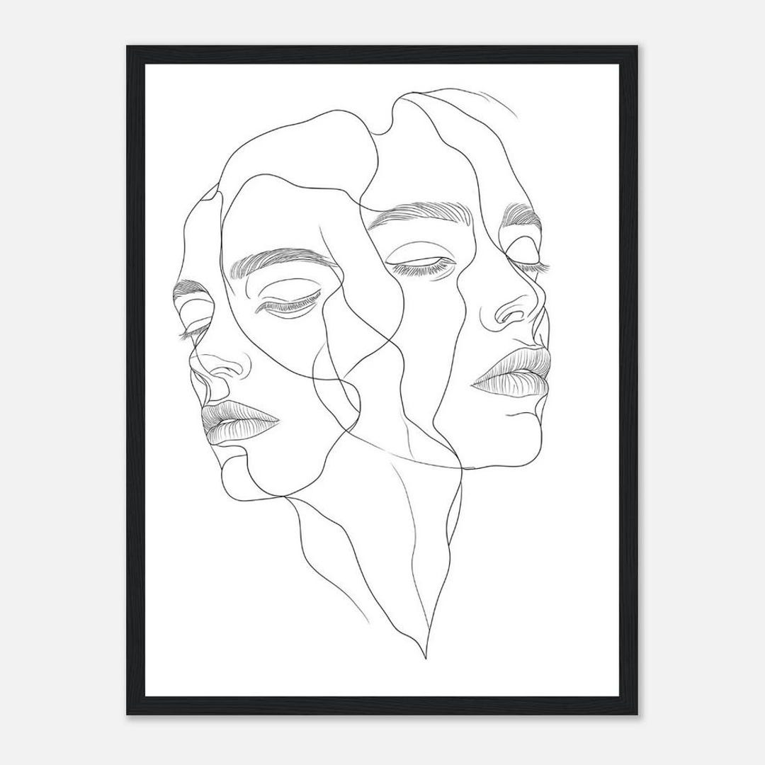 One Line Silhouette Poster - Etsy
