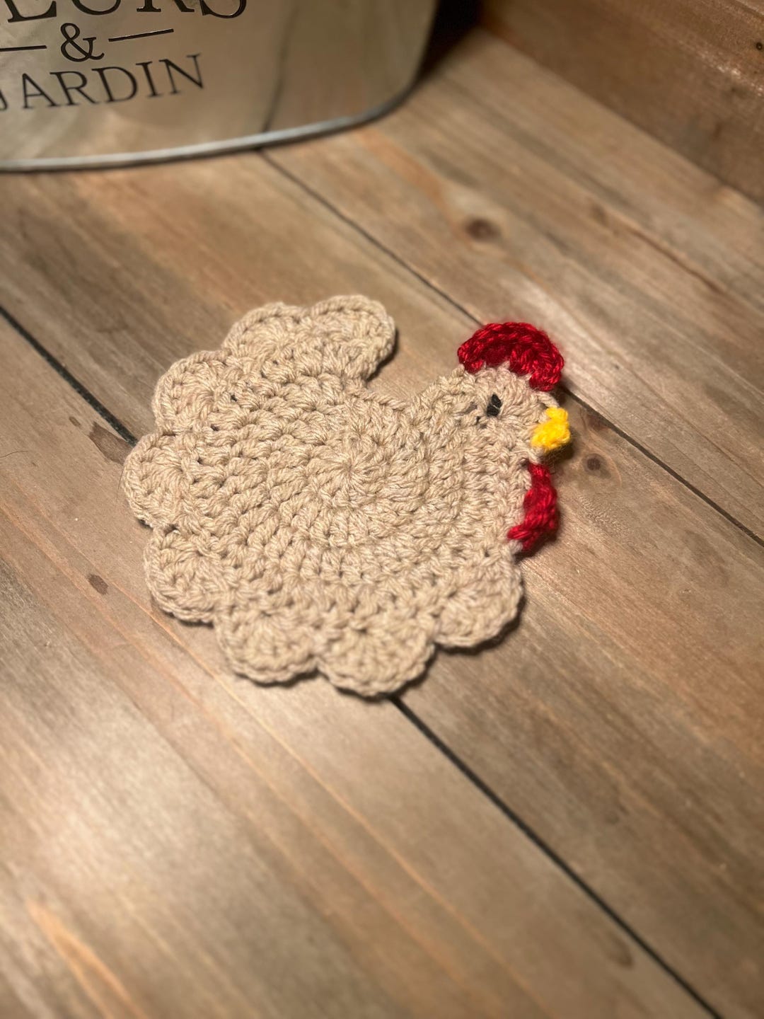 Crochet Chicken Coasters (set of 4) - Etsy