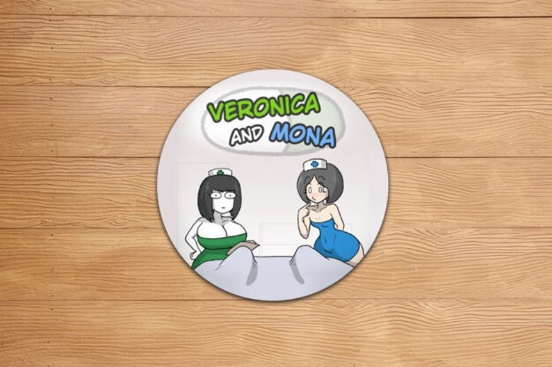 Verónica Y Mona Pegatina Circular De 3 Etsy México