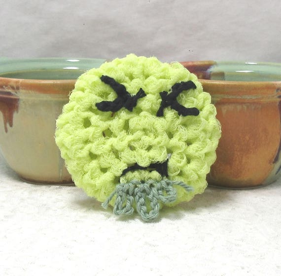 Scrubbers. Scrubbie Emoji Green Scour Pad Scrubbie | Etsy