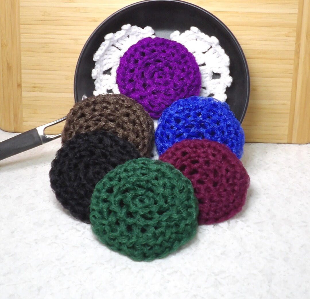 Scrubber, Scrubbies, Pots, Pans, Dish Scrubbie, Burgundy, Green, Blue ...