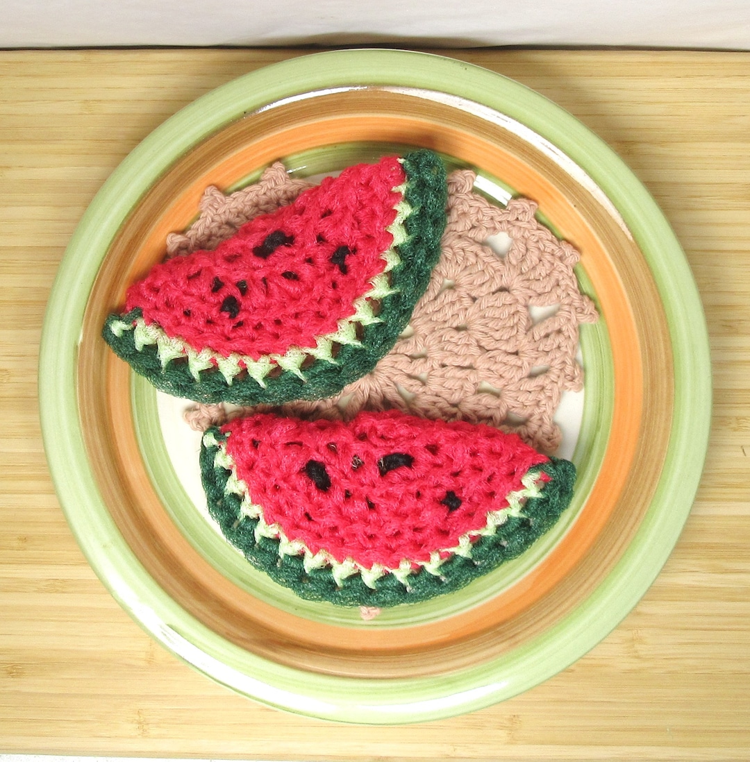 Watermelon Scrubbies, Scrubbers, Fruit, Red, Cleaning Aid, Eco-friendly ...