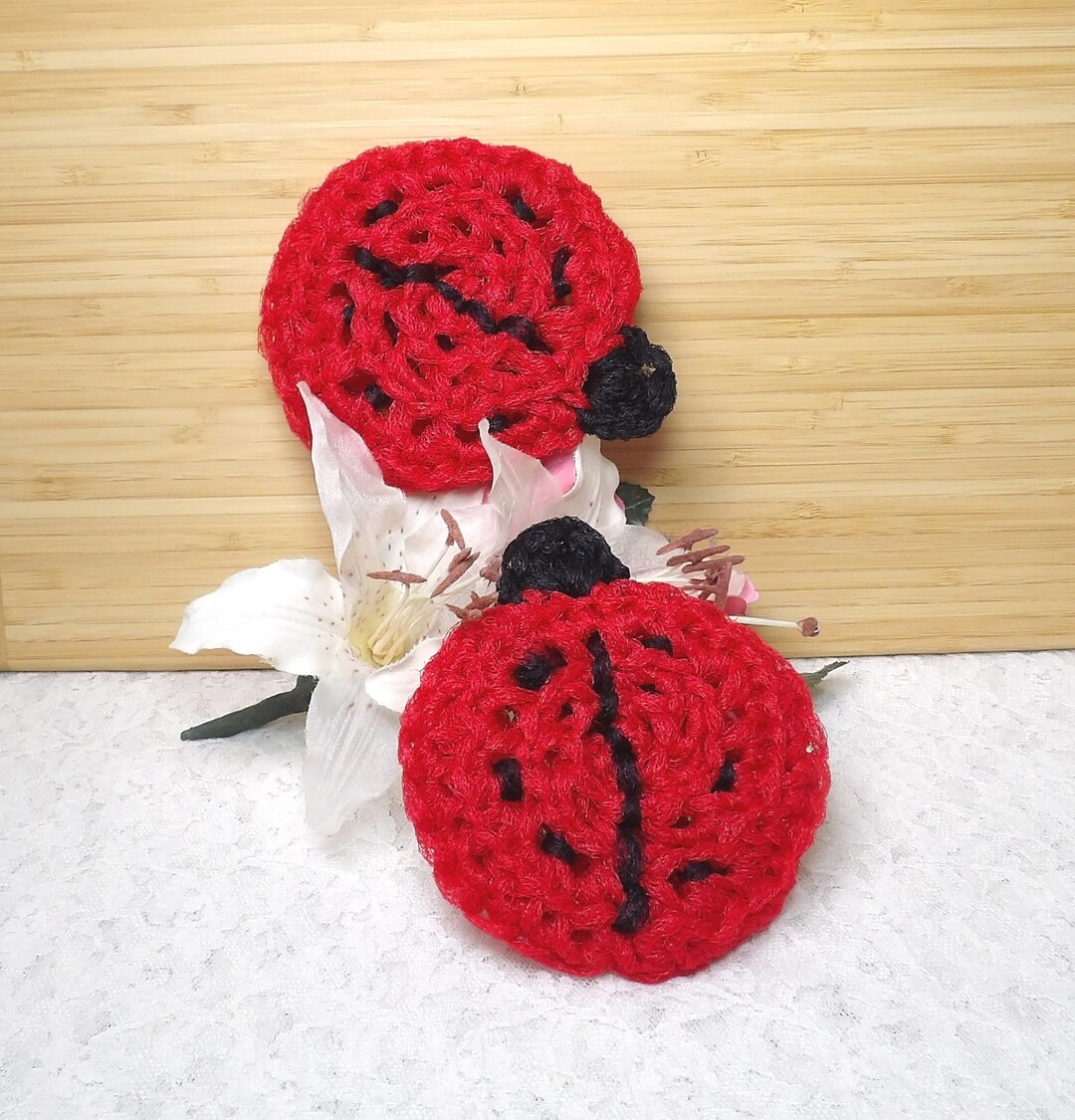 Ladybug Pot Scrubber (2pk): Durable Nylon Kitchen Scrubbies - Etsy