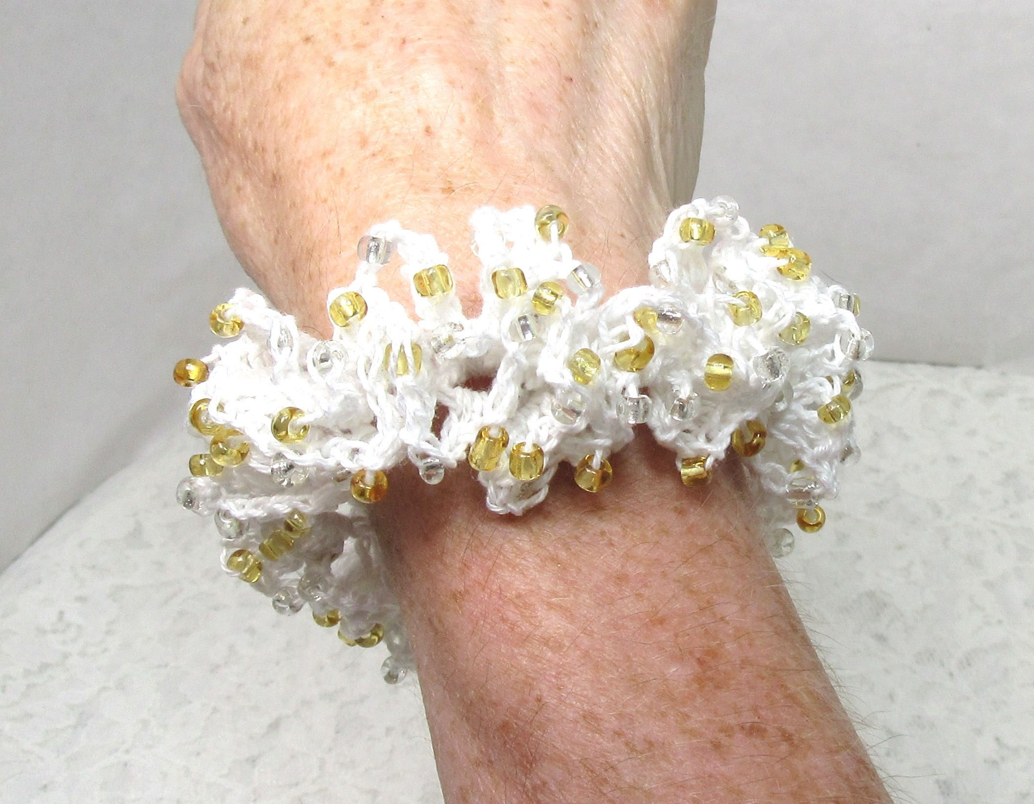 Hair Scrunchies. Handmade glass beads sparkly hair | Etsy