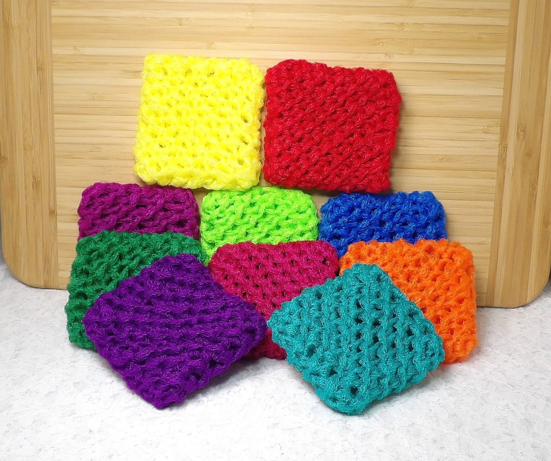 Nylon Net Pot Scrubber Set: Colorful Kitchen Scrubbies, 10-pack. PLEASE ...