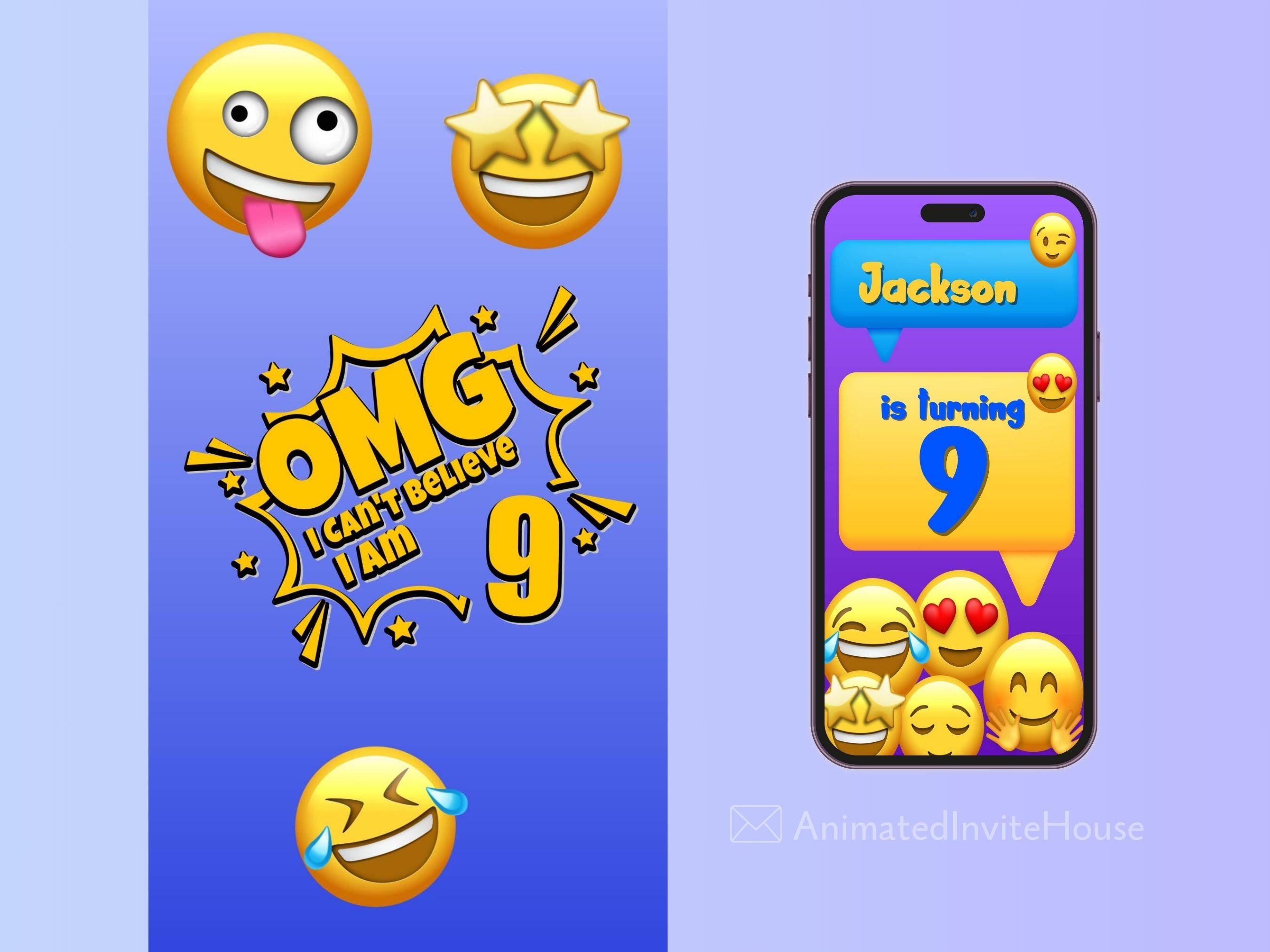 Emoji Custom Invite, Emoji Video Invitation, Emoji Party, Invitation ...