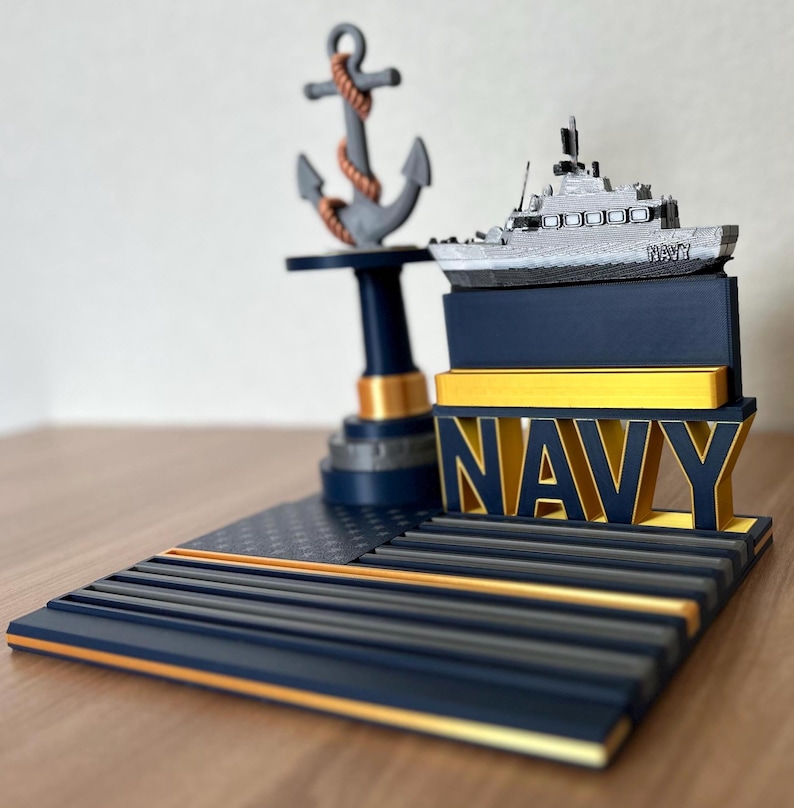 3D Printed Naval Ship Challenge Coin Display: Military Gift, Holds 35 ...