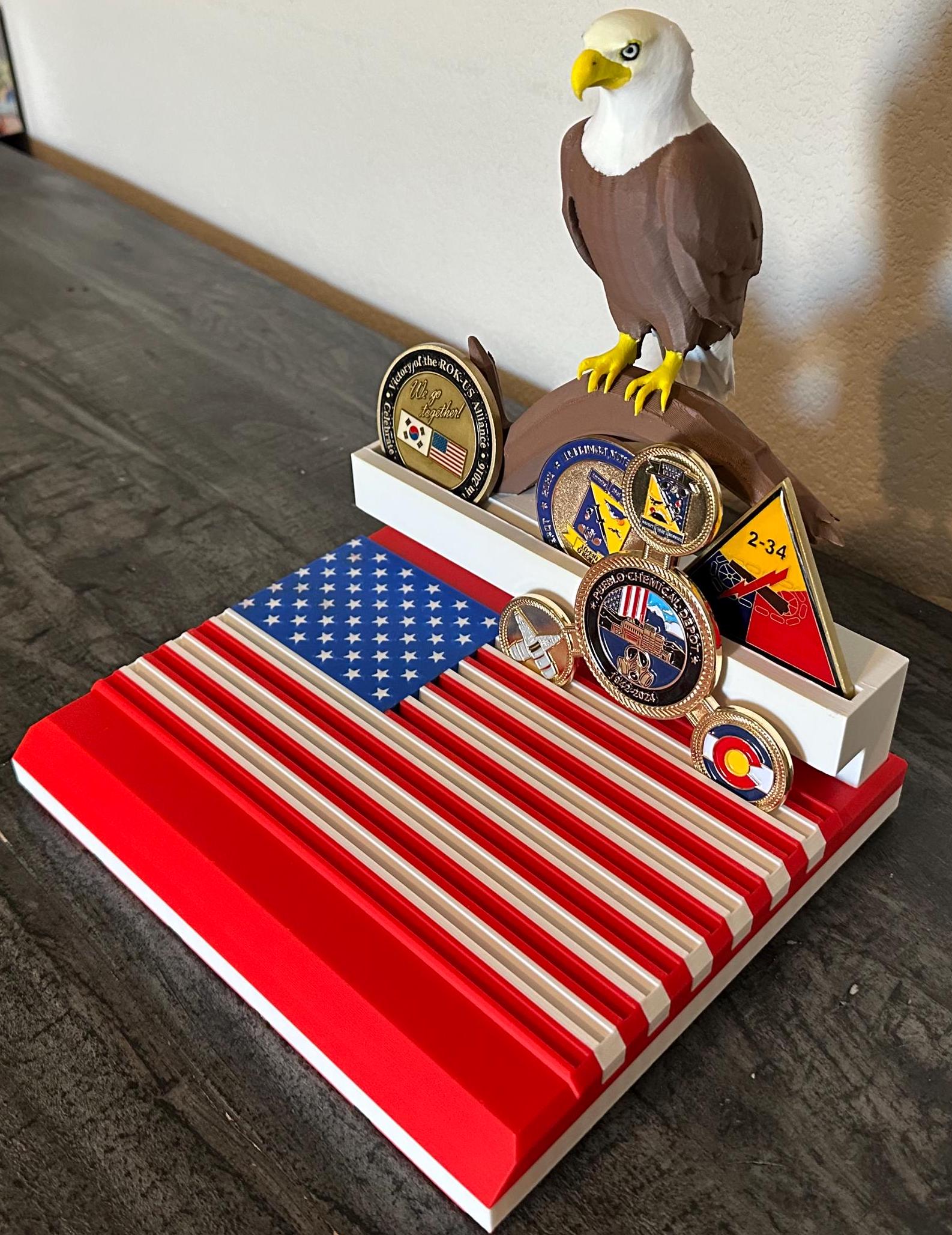 American Eagle Challenge Coin Holder | Military Coin Display Stand ...