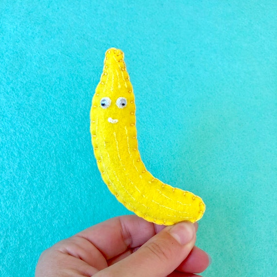 Banana magnet plushie plush felt magnet bananas kitchen | Etsy