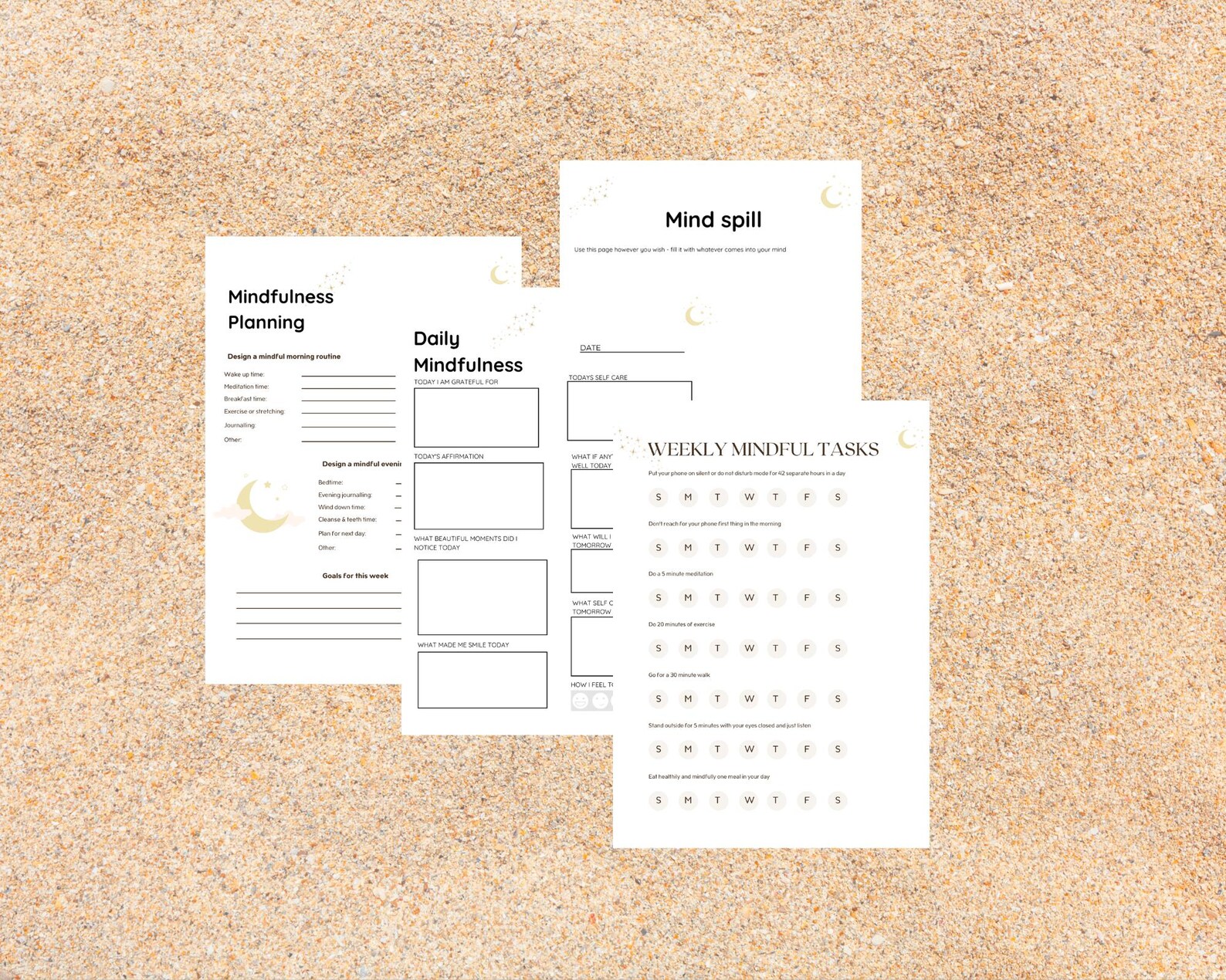 Daily Mindfulness Journal Printable Template, Thankfulness, Gratitude ...