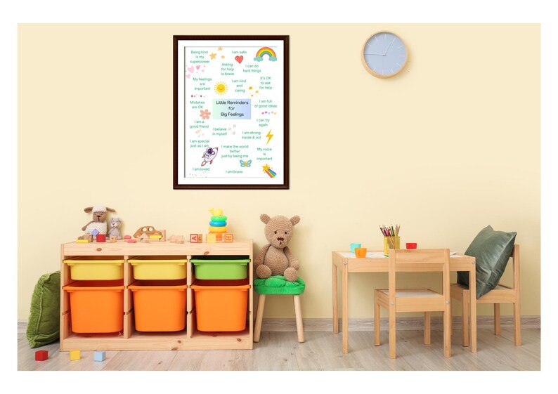 Big Feelings Kids Calm Affirmations Print | Therapy Wall Art | Digital ...