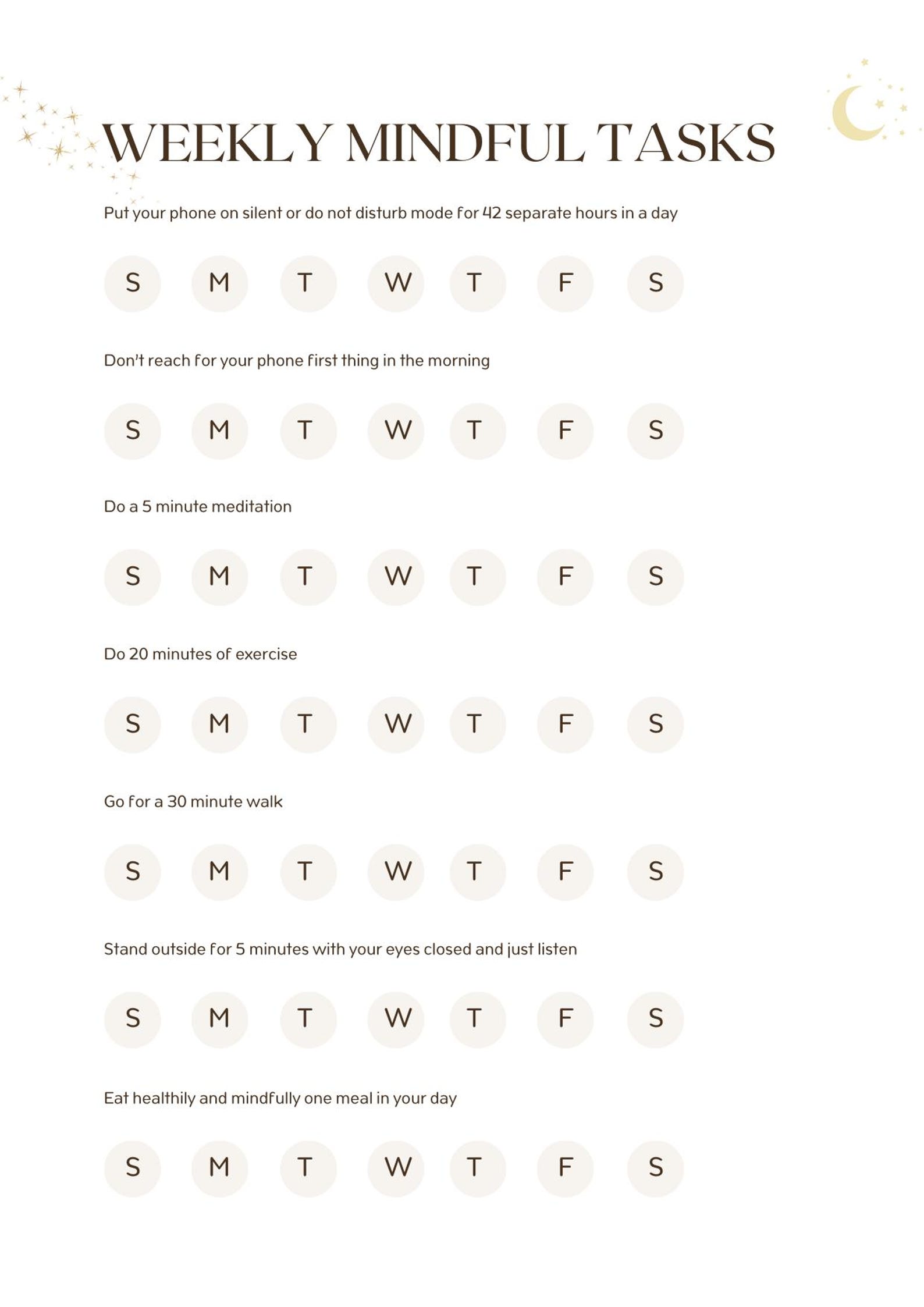 Daily Mindfulness Journal Printable Template, Thankfulness, Gratitude ...