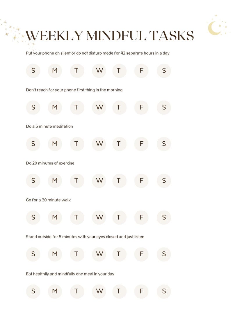Daily Mindfulness Journal Printable Template, Thankfulness, Gratitude ...