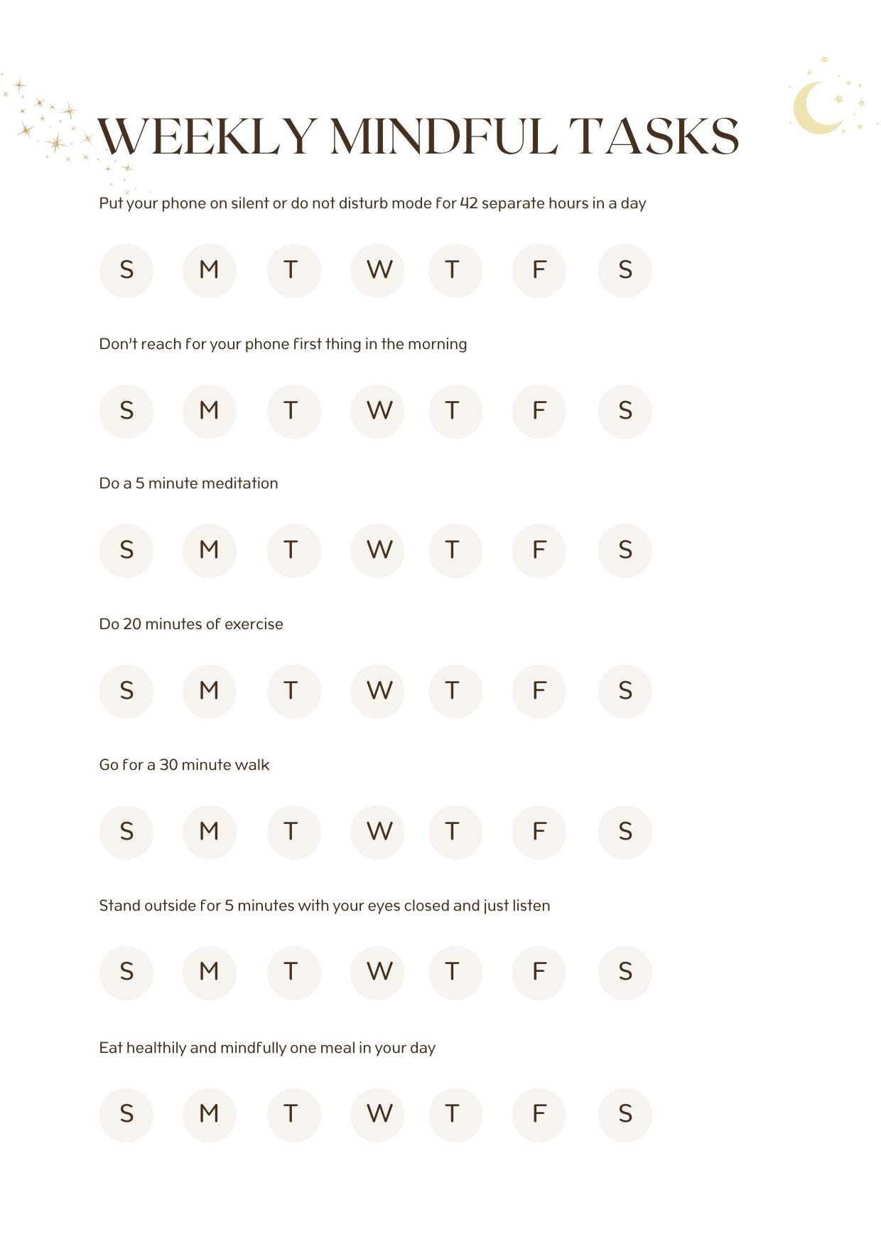 Daily Mindfulness Journal Printable Template, Thankfulness, Gratitude ...