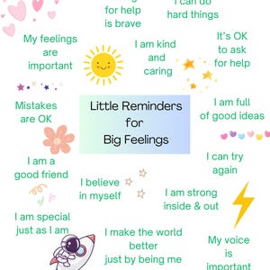 Big Feelings Kids Calm Affirmations Print | Therapy Wall Art | Digital ...