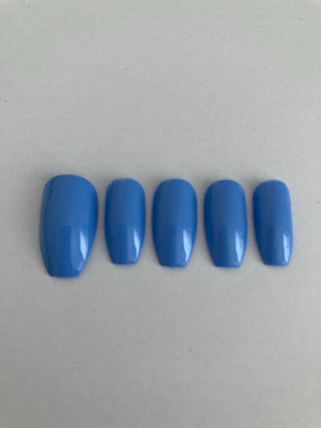 Azure Blue Press on Nails - Etsy