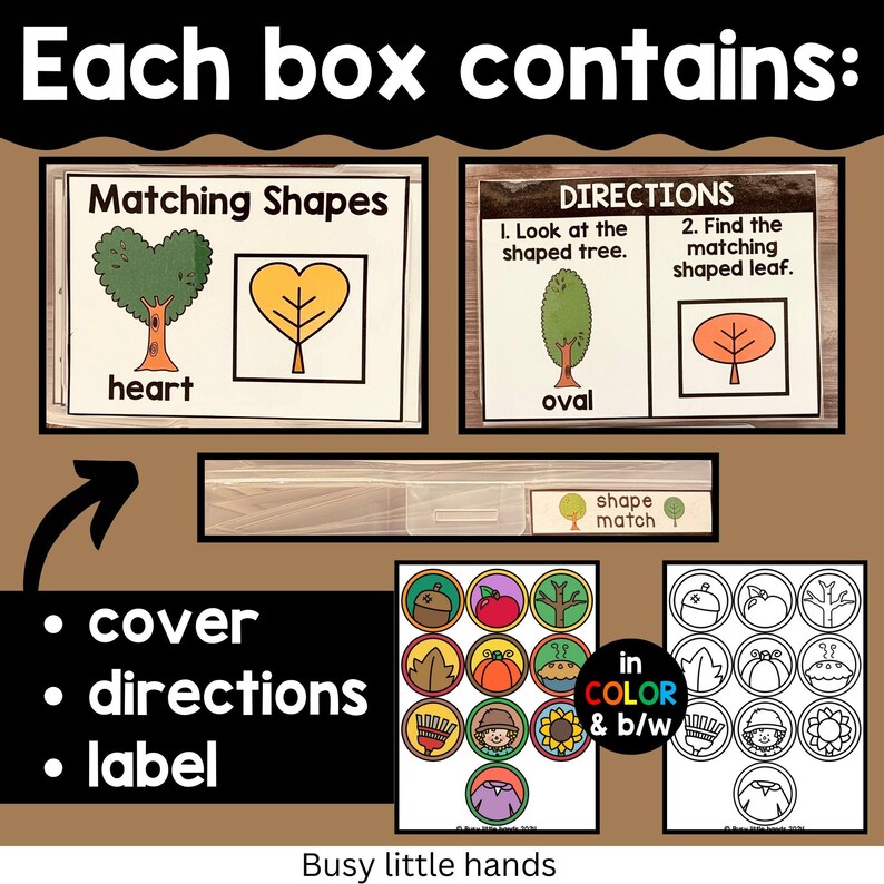 November Task Box Printable for Toddlers, Preschoolers, or Kindergarten ...