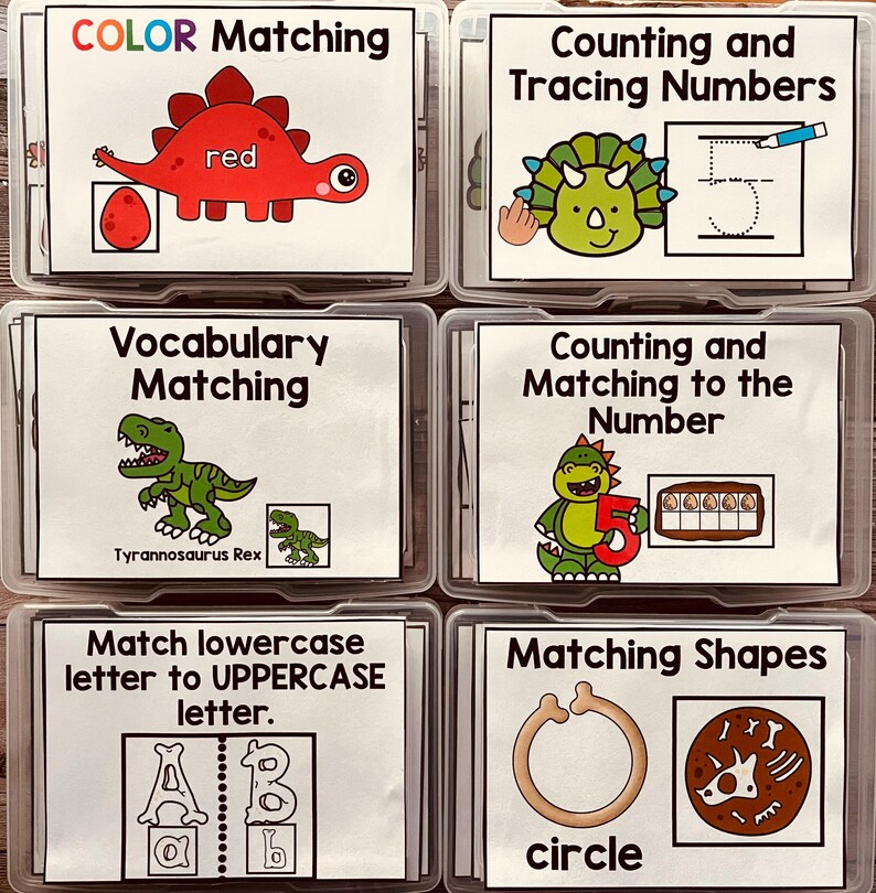 Dinosaur Task Cards Printable: Preschool Learning Activities (PDF) - Etsy