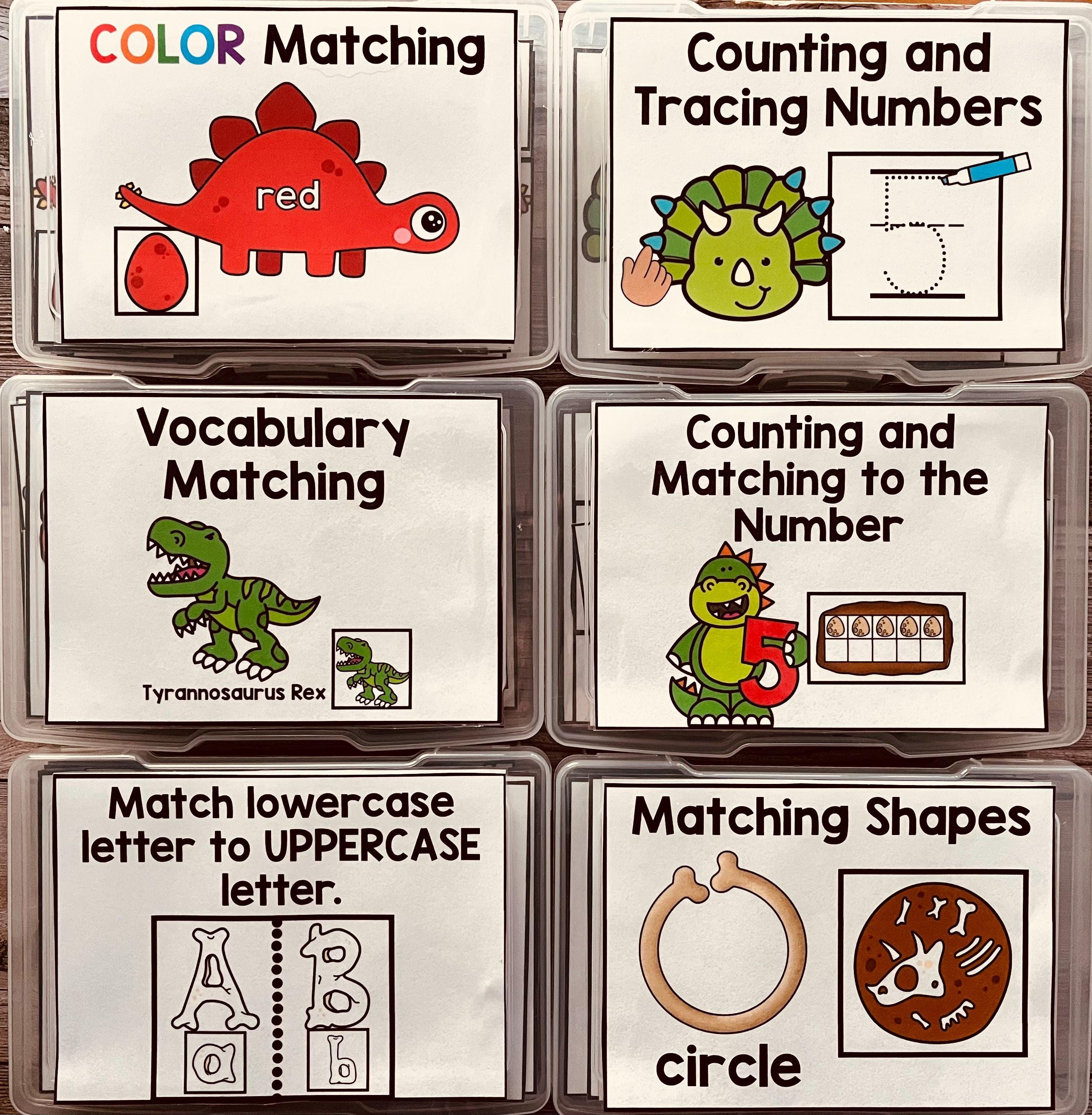 Dinosaur Task Cards Printable: Preschool Learning Activities (PDF) - Etsy