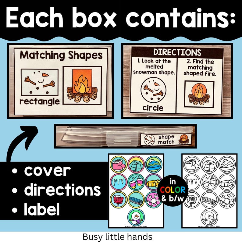 6 Winter Task Boxes for Toddlers, Preschoolers, or Kindergarten ...