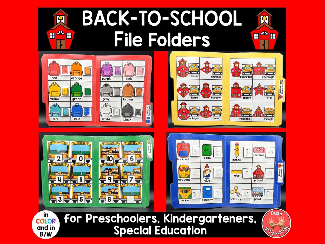 4 Back-to-school File Folder Activities for Toddlers, Preschoolers, or ...