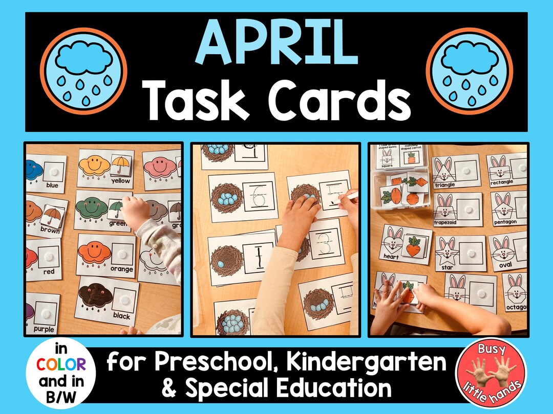 Spring Task Box Printable for Toddlers, Preschoolers, or Kindergarten ...