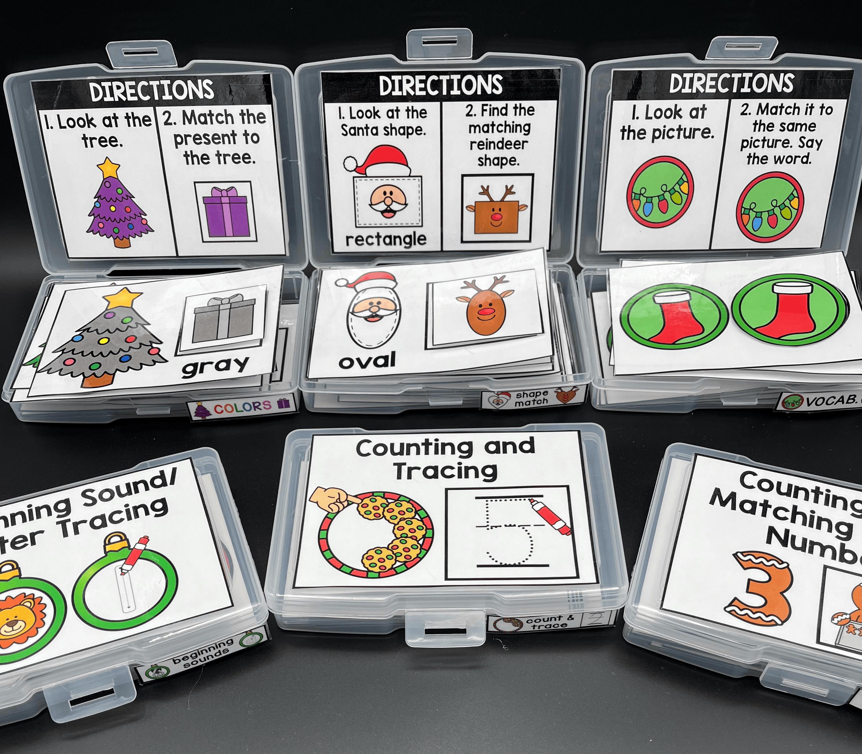 6 Christmas Task Boxes for Toddlers, Preschoolers, or Kindergarten ...