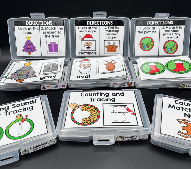 Christmas Task Box Set: December Preschool Learning Activities ...