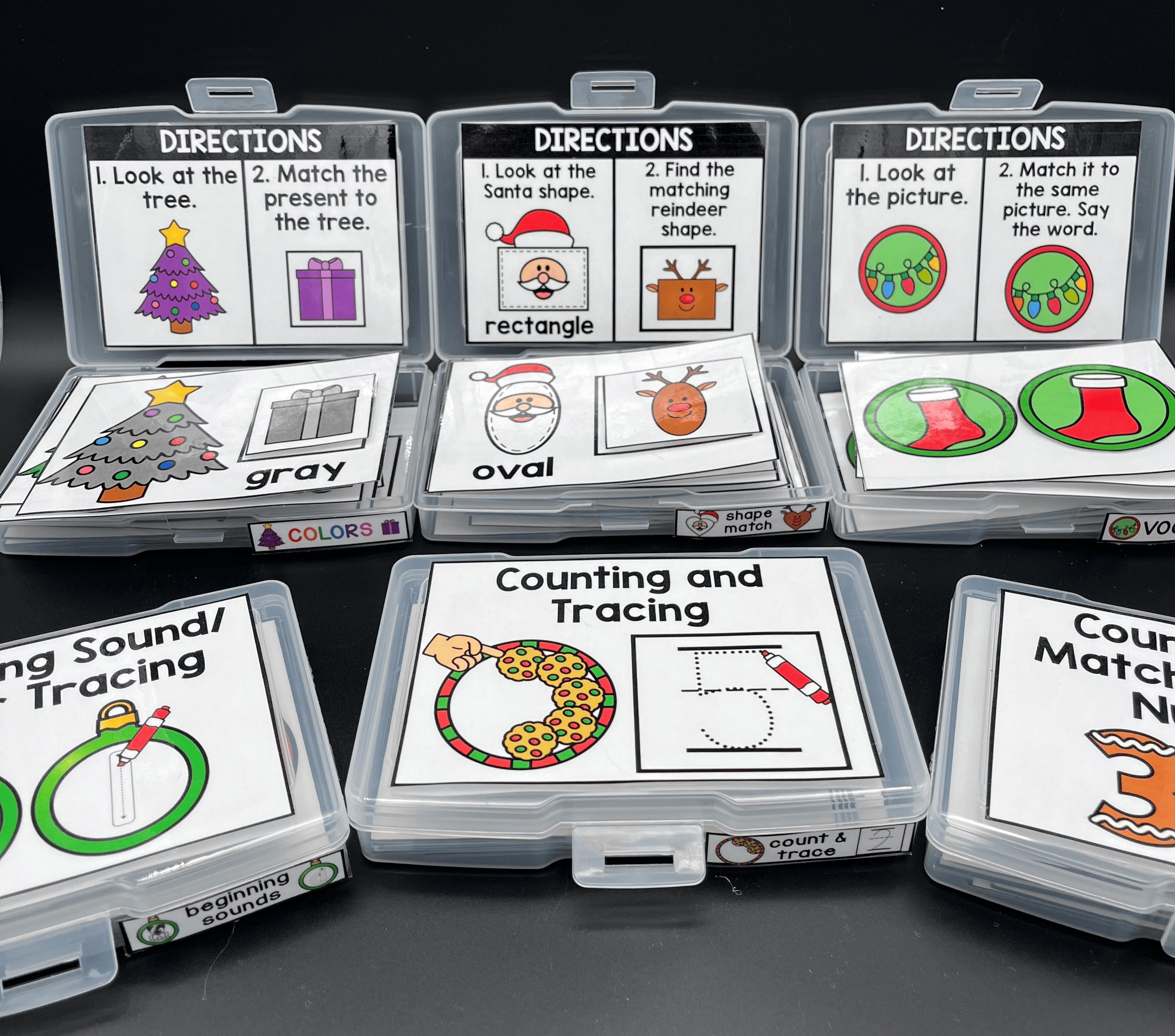 6 Christmas Task Boxes for Toddlers, Preschoolers, or Kindergarten ...