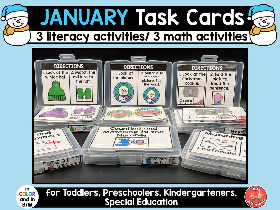 6 Winter Task Boxes for Toddlers, Preschoolers, or Kindergarten ...