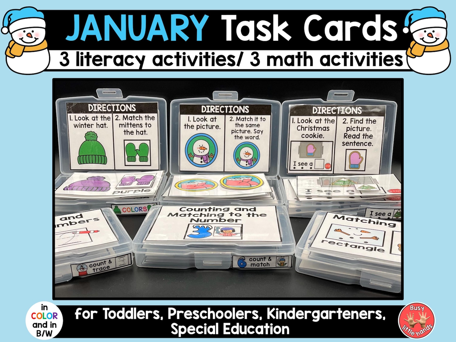6 Winter Task Boxes for Toddlers, Preschoolers, or Kindergarten ...