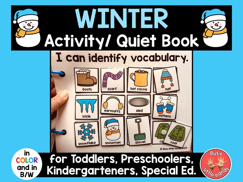 Winter Quiet Book Printable: Literacy & Math Activities (PDF Download ...