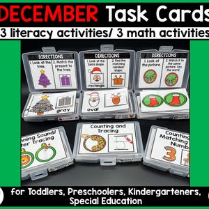 6 Christmas Task Boxes for Toddlers, Preschoolers, or Kindergarten ...